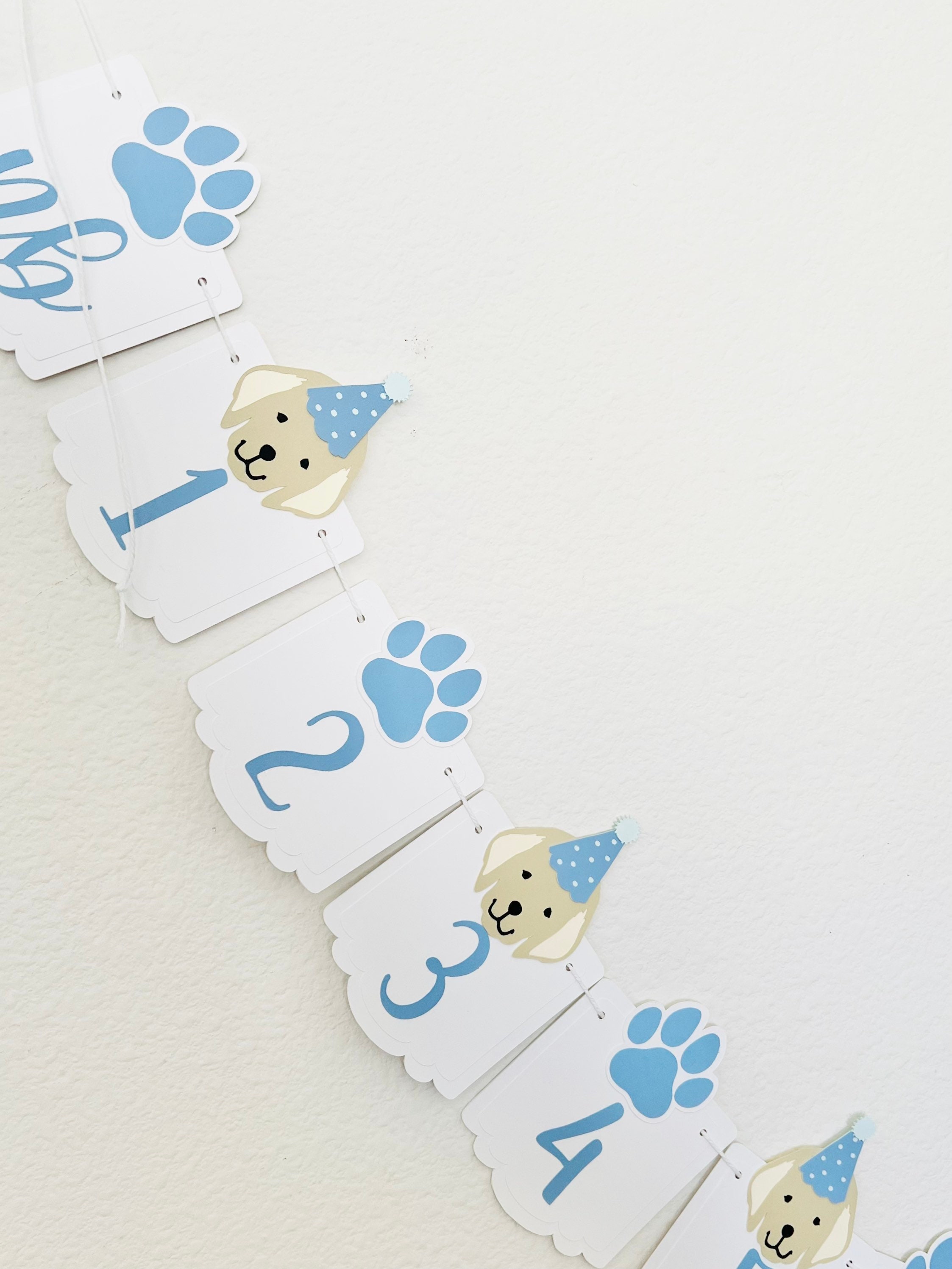 Dog Milestone Banner, 12 Month Puppy Banner, Golden Retriever Milestone ...