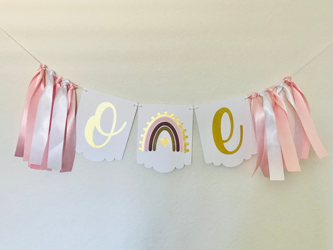 One Rainbow Banner, Boho Rainbow Birthday Banner, First Rainbow ...
