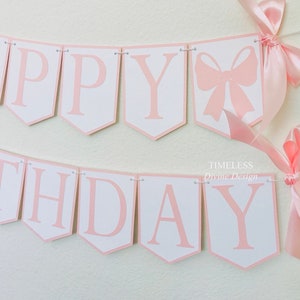 Happy Birthday Bow Girl Banner, Bow Party Decor, First Bow Birthday ...