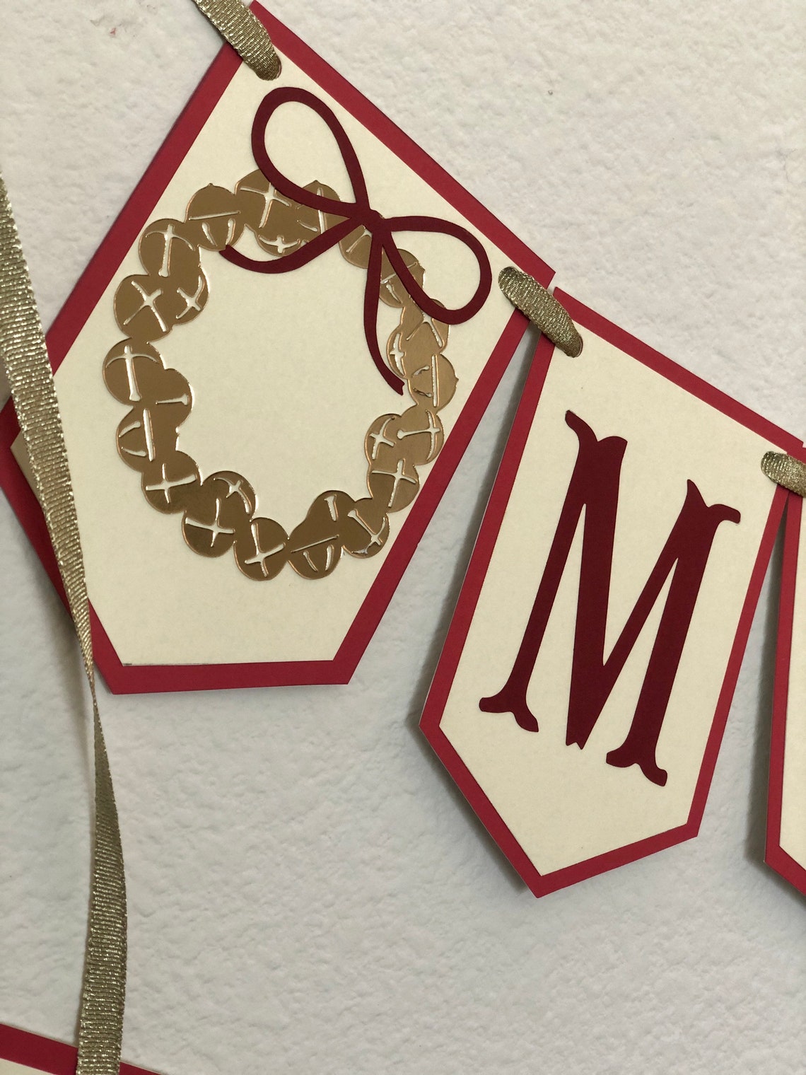 Merry Christmas banner Christmas mantle banner | Etsy