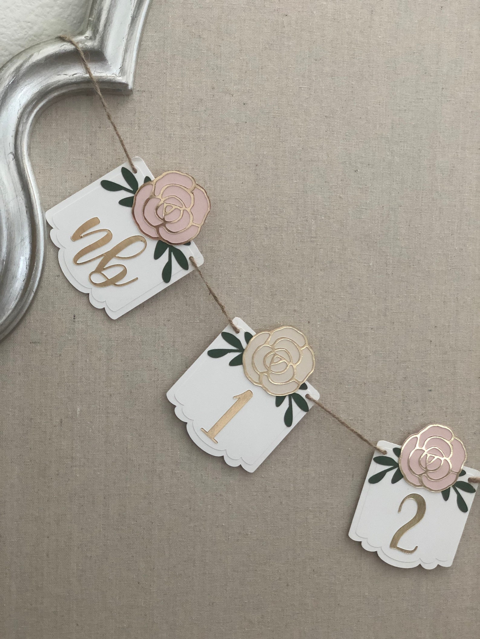 Floral 12 Month Photo Banner Monthly One Year Photo Banner - Etsy