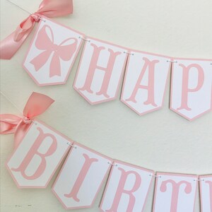Happy Birthday Bow Girl Banner, Bow Party Decor, First Bow Birthday ...