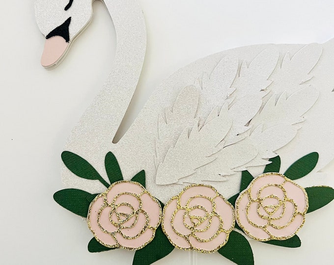 Swan Cake Topper, Swan Birthday Decor - Etsy