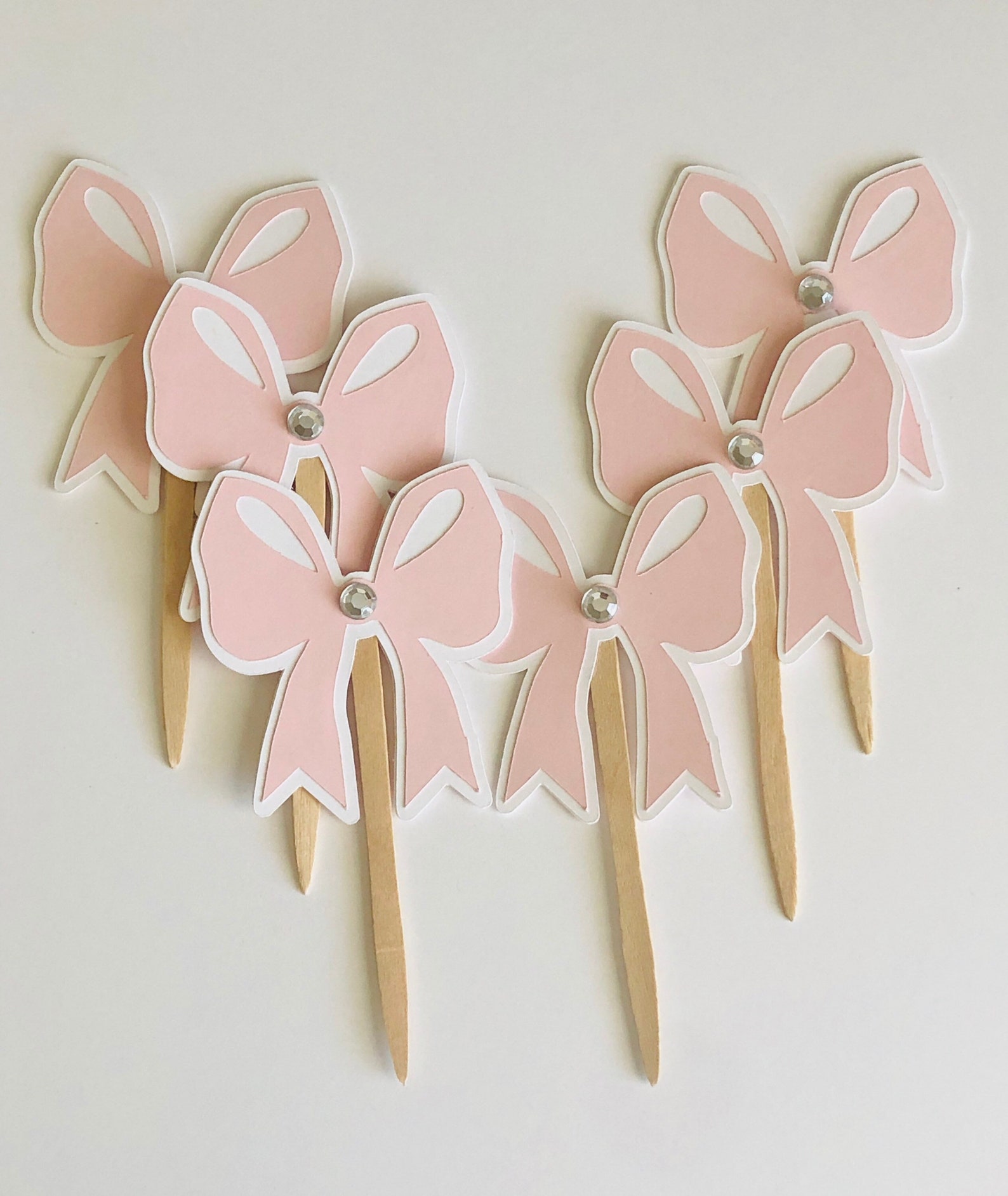 Cupcake Bow Cupcake Toppers Birthday Cupcake Toppers - Etsy