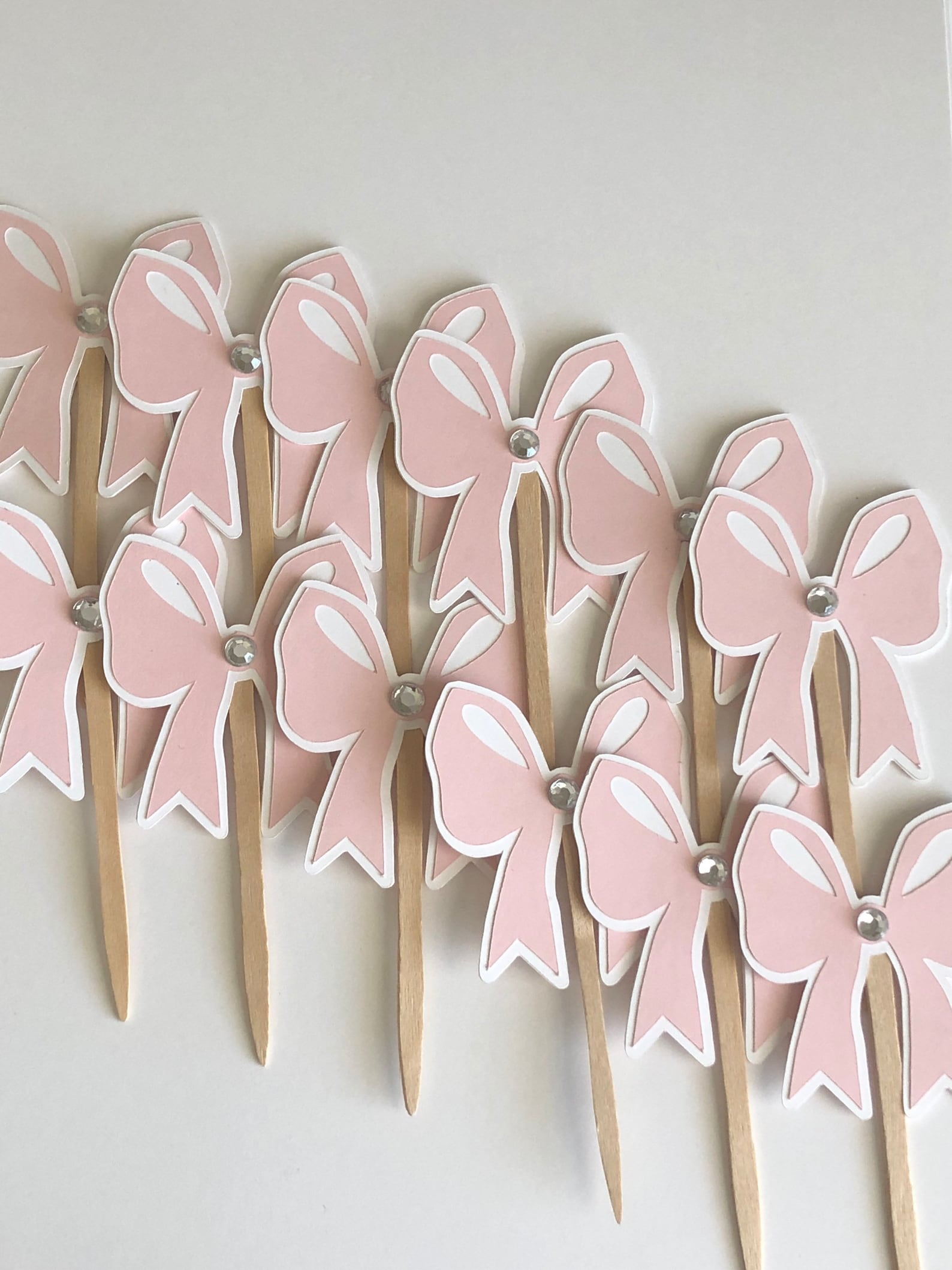 Cupcake Bow cupcake Toppers Birthday cupcake toppers | Etsy