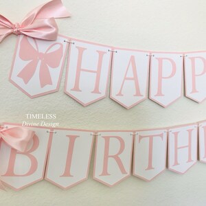 Happy Birthday Bow Girl Banner, Bow Party Decor, First Bow Birthday ...