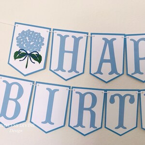 Happy Birthday Hydrangea Banner - Etsy