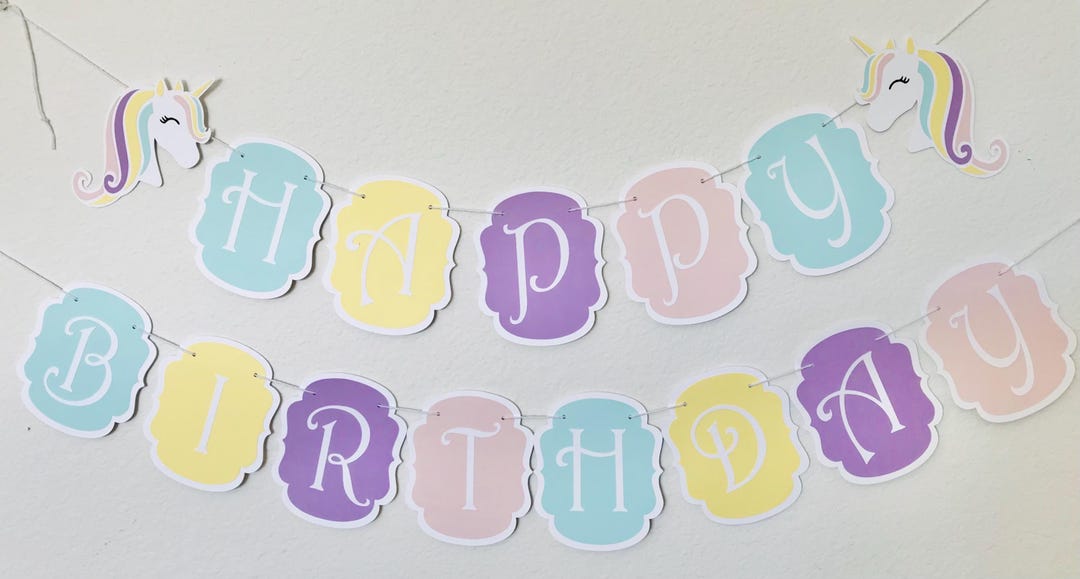Happy Birthday Unicorn Banner, Unicorn Party Decor, Unicorn Birthday ...
