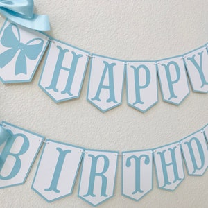 Bow Birthday Banner, Blue Cinderella Baby Banner - Etsy