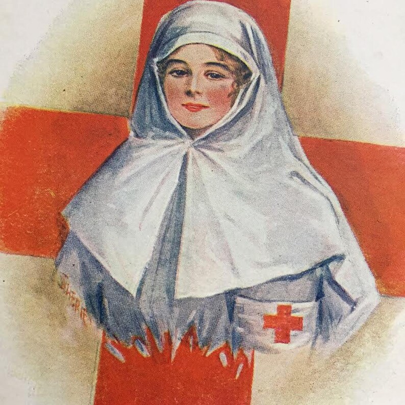 Vintage Red Cross Nurse Post Card 'russia' Angel of Mercy - Etsy