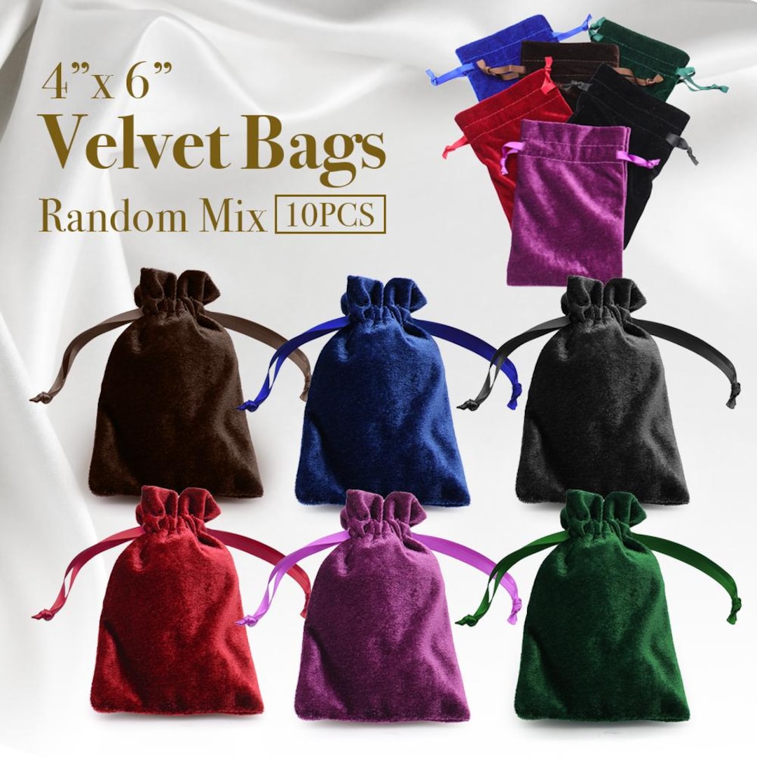 10 Jewelry Velvet Bags Drawstring Pouches Gift Wedding Favors Small ...