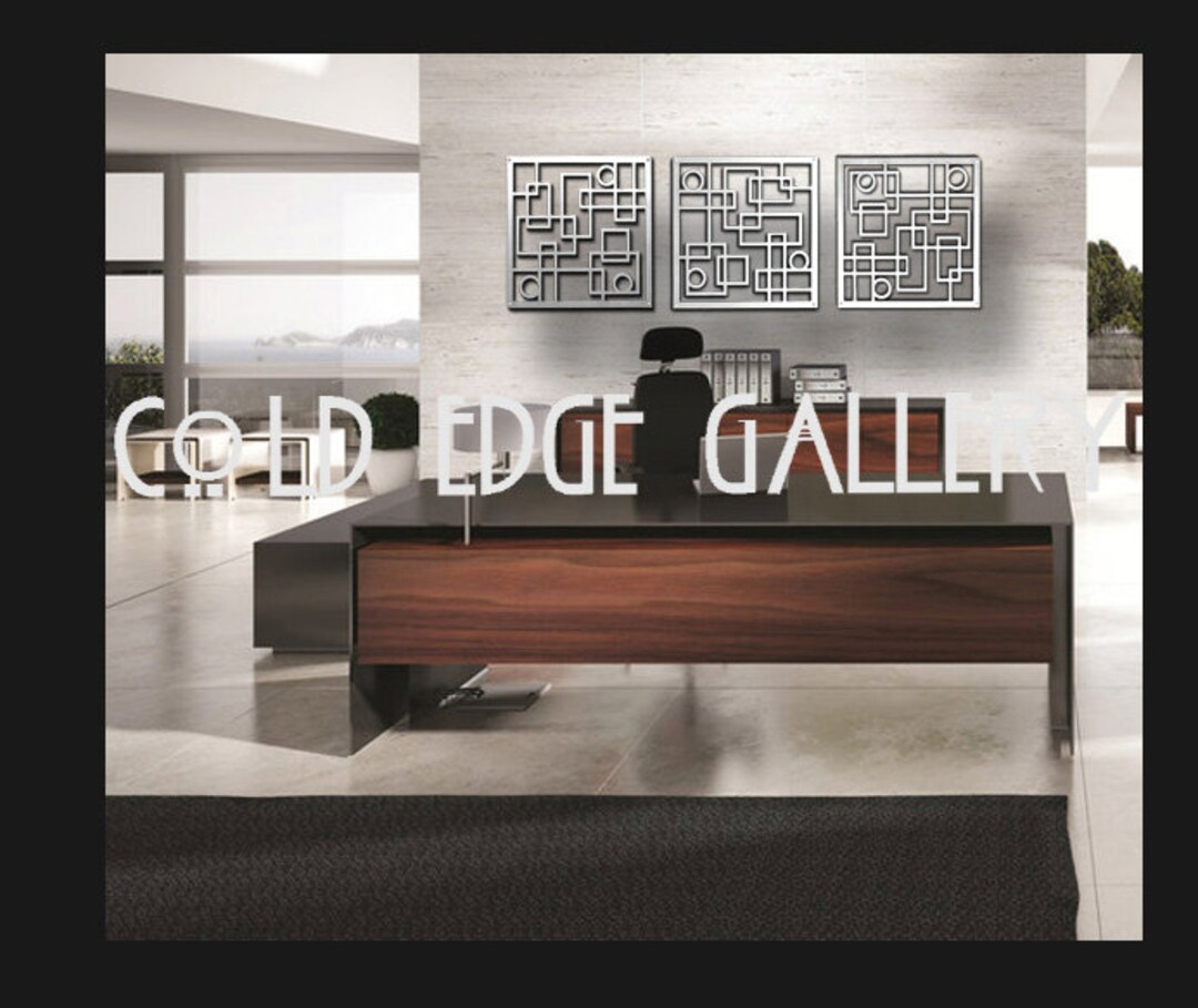 Office Metal Wall Art, Corporate Decor, Abstract, Contemporary, Modern ...
