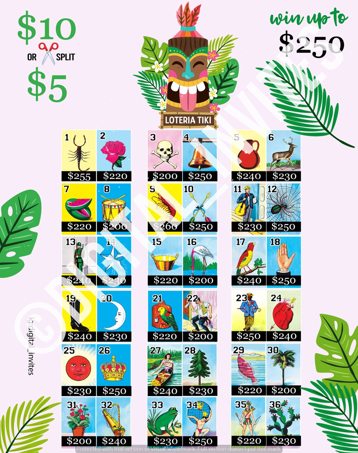 Loteria Boards, Loteria Board - Etsy