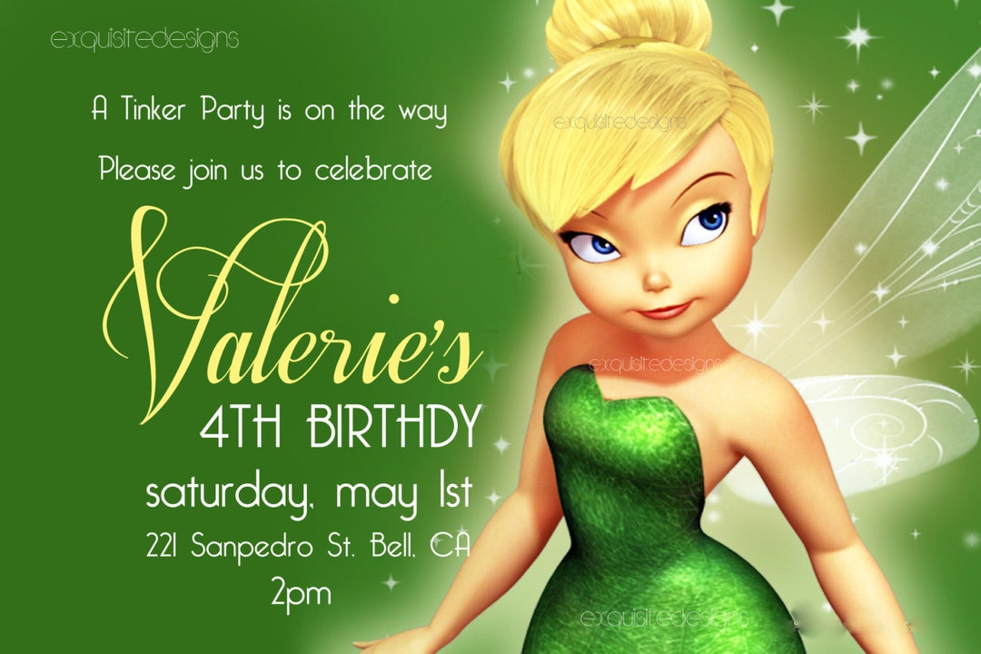 Tinkerbell Invitation - Etsy