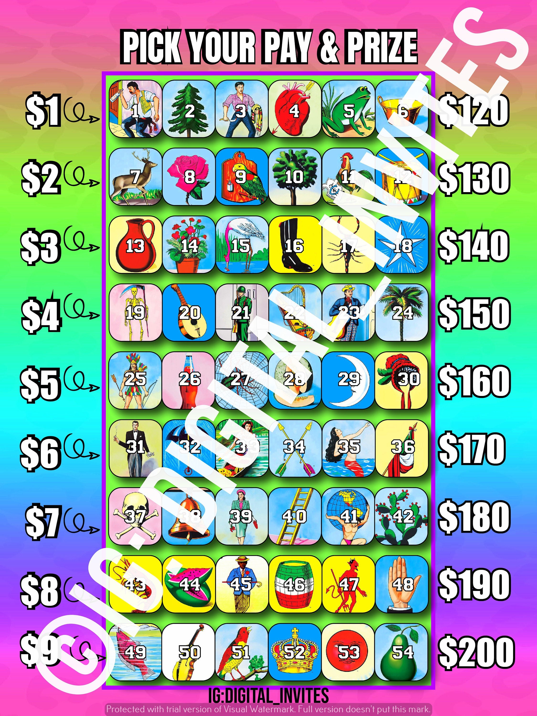 Loteria Boards, Loteria Board - Etsy