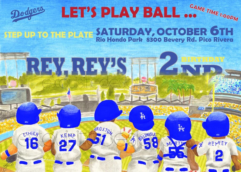 Dodgers Birthday Invitation - Etsy