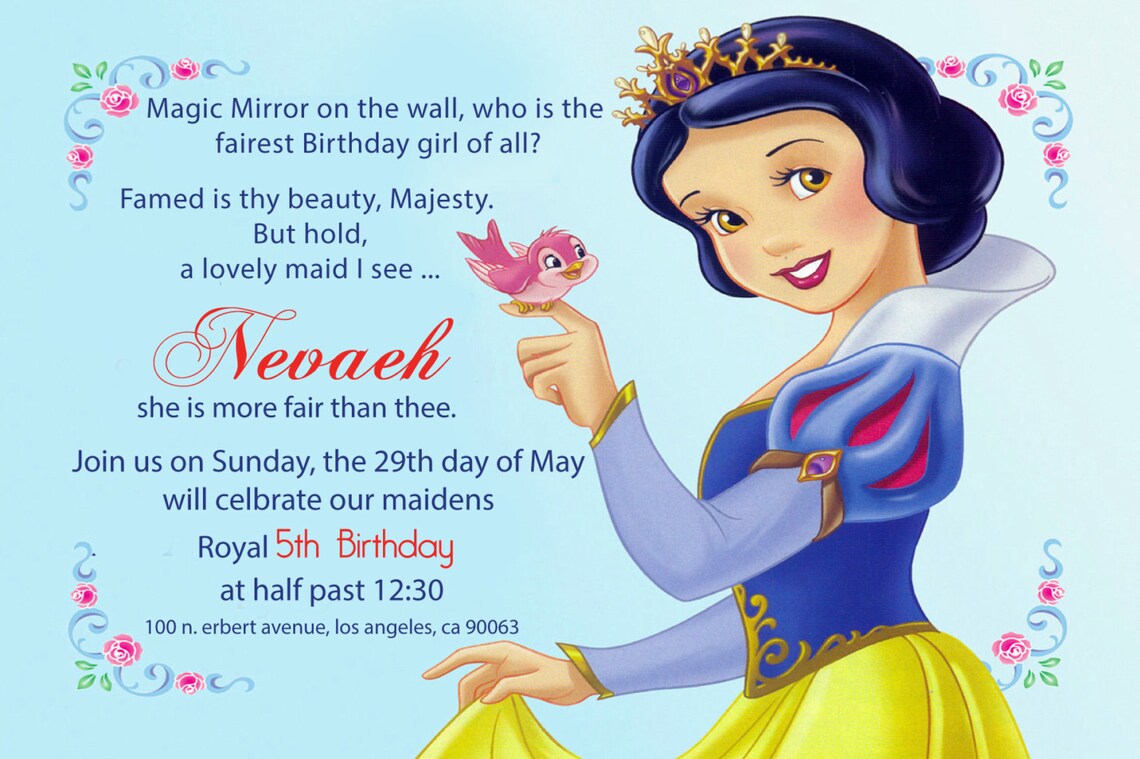 Snow White Invitation - Etsy