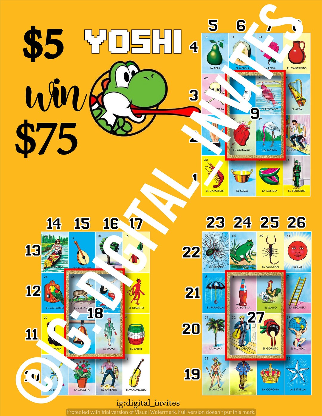Loteria Boards, Loteria Board - Etsy
