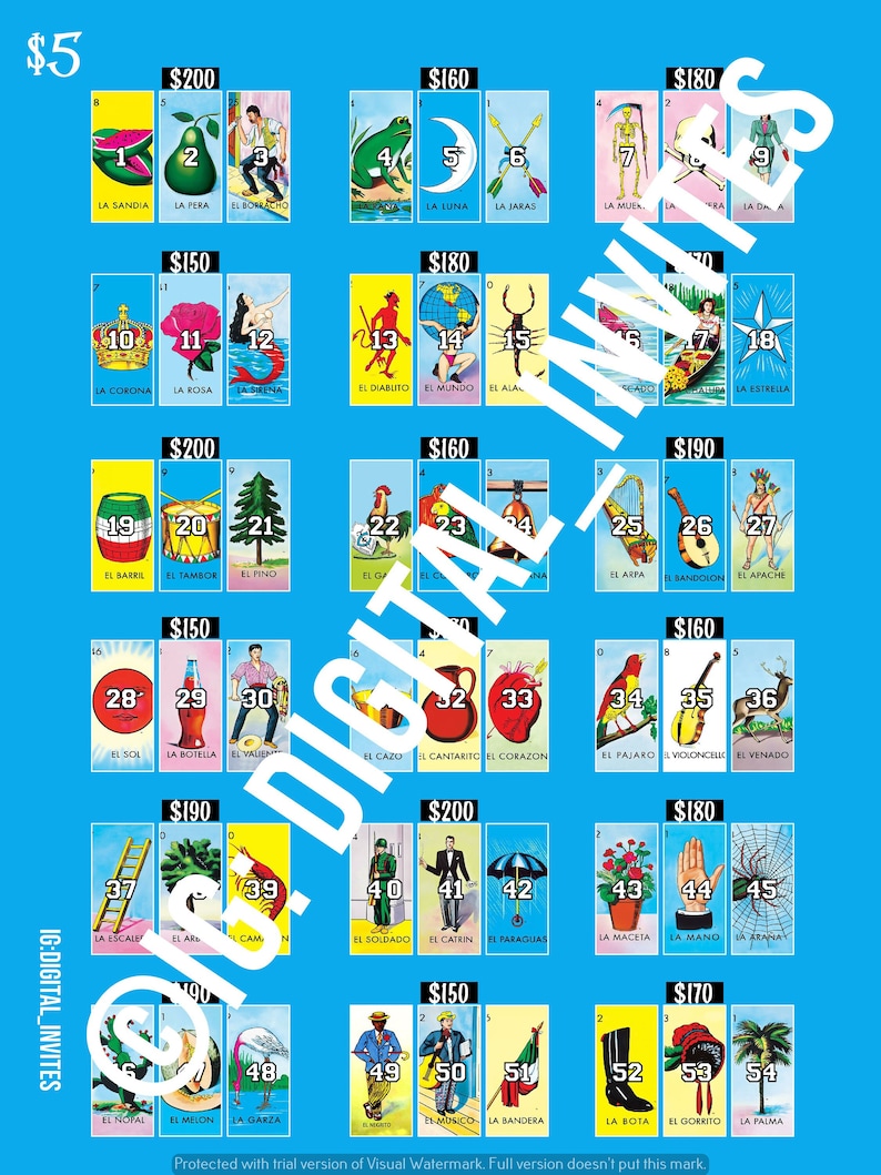 Loteria Boards, Loteria Board - Etsy