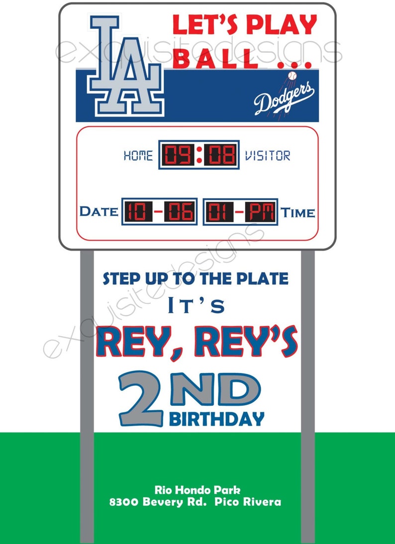 Dodgers Birthday Invitation - Etsy