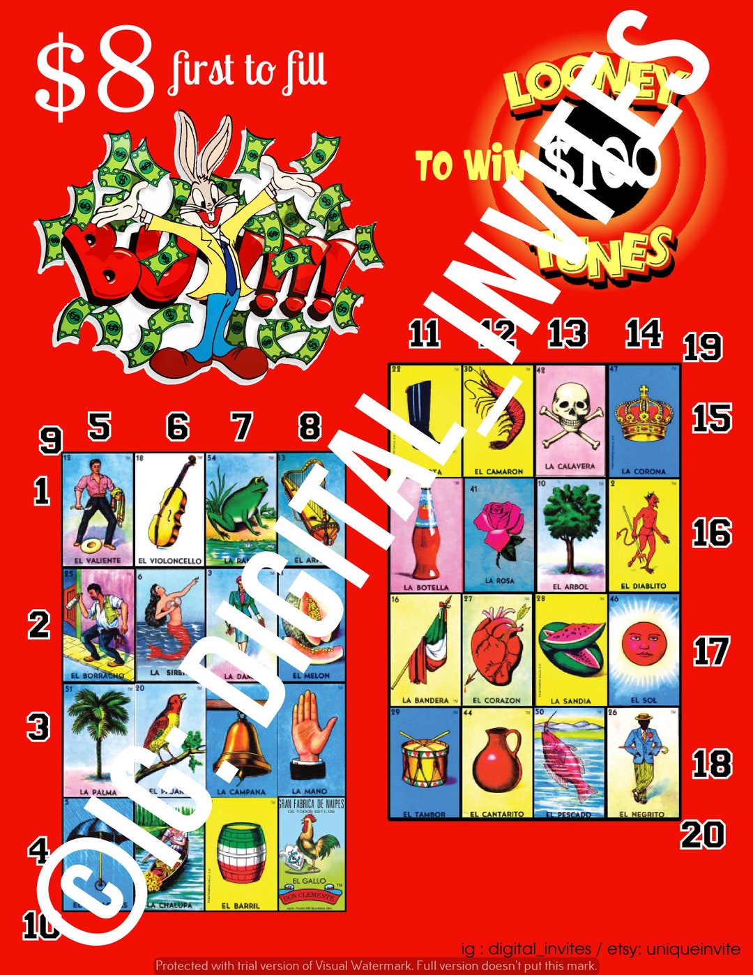 Loteria Board, Loteria Boards - Etsy