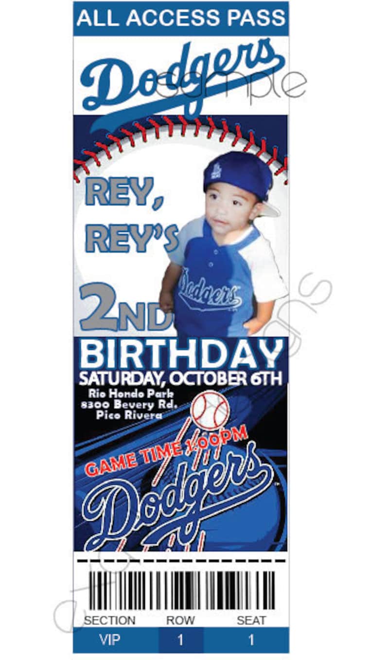 Dodgers Birthday Invitation - Etsy