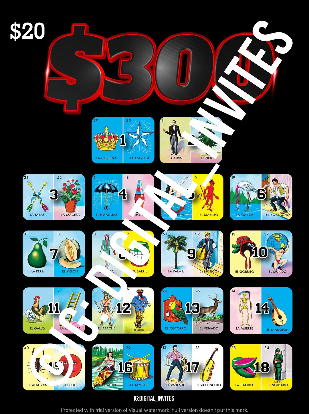 Loteria Boards, Loteria Board - Etsy