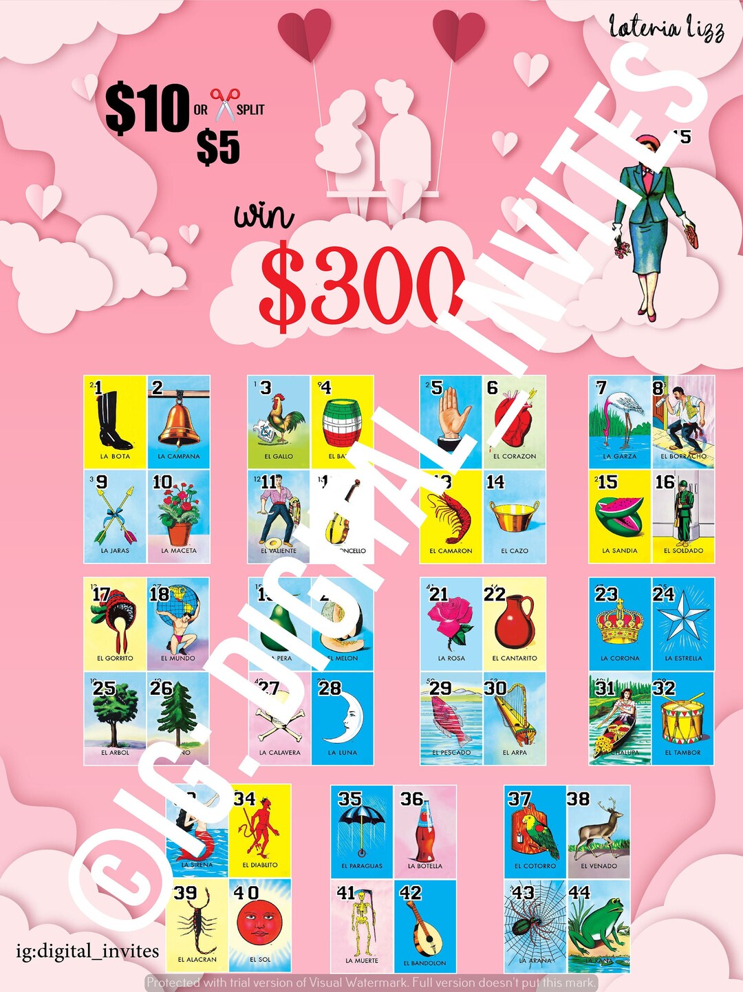 Loteria Boards, Loteria Board - Etsy