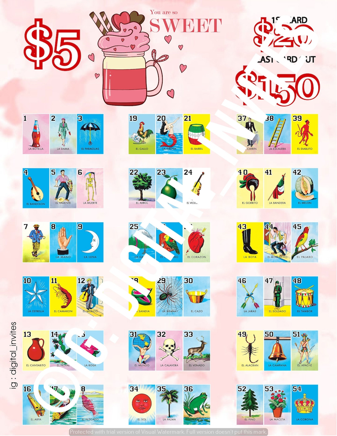 Loteria Boards, Loteria Board - Etsy