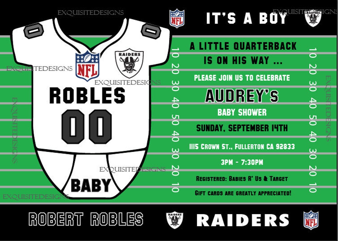 Raiders Baby Shower Invitation - Etsy