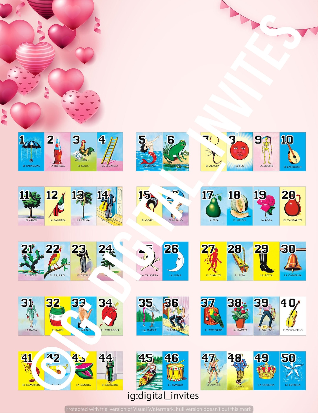 Loteria Boards, Loteria Board - Etsy