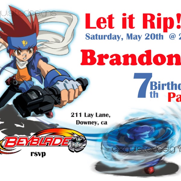 Beyblade Birthday Party Invitation - Etsy