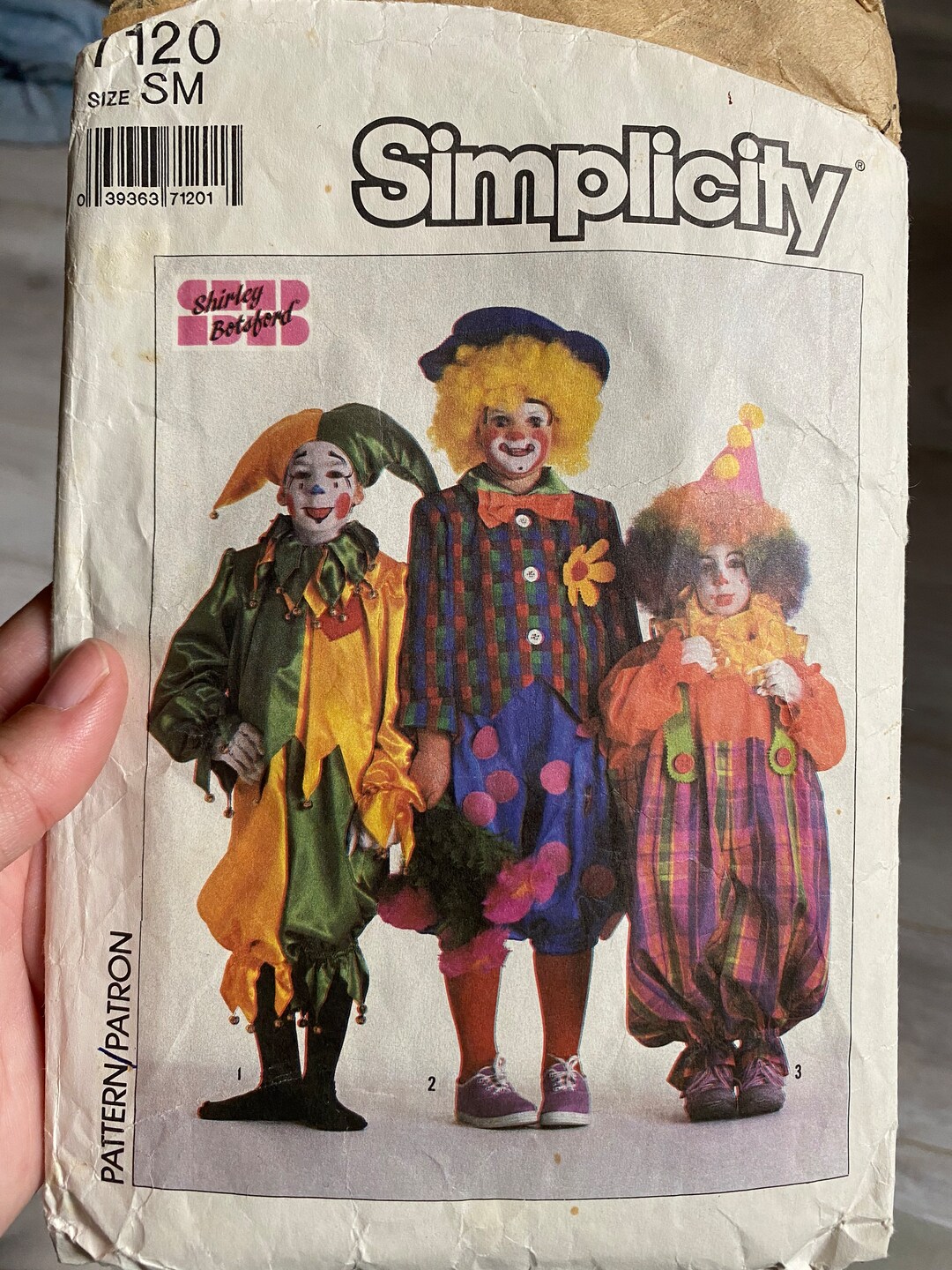 Vintage Halloween Costume Sewing Patterns Clown Easy Sew Costume for ...