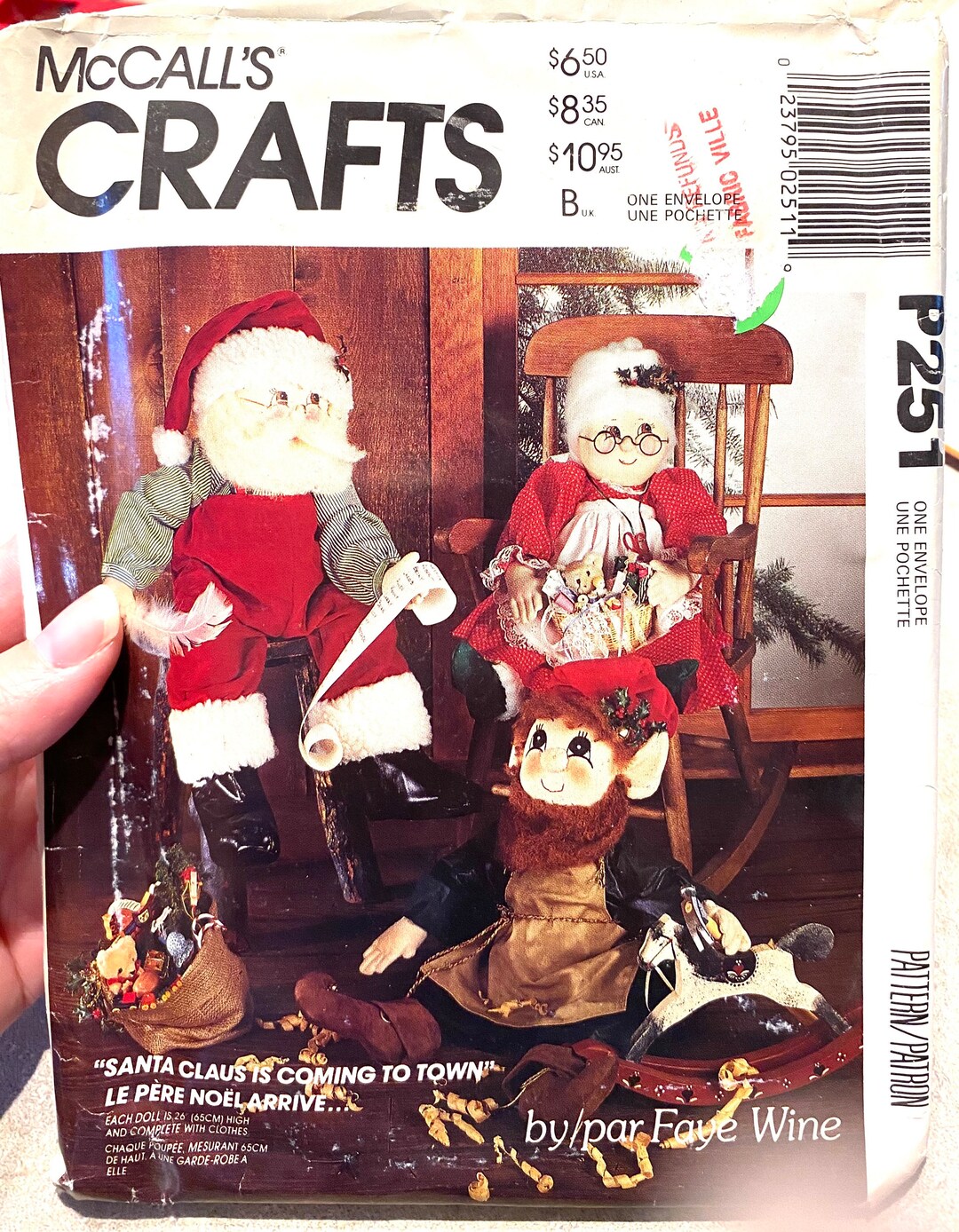 Mccall Crafts P251 Vintage Christmas Decor, Santa Doll Home Decor ...