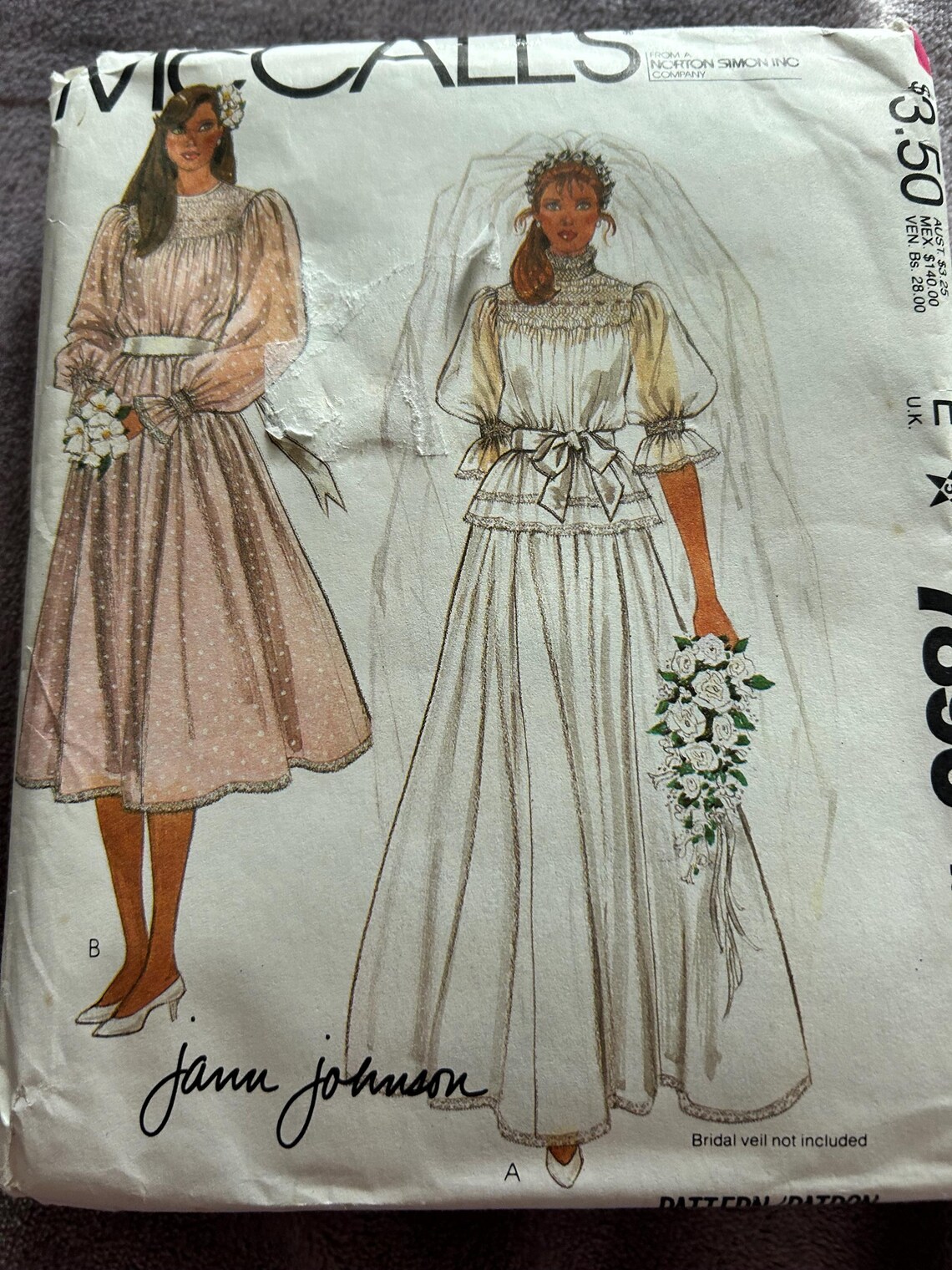 Vintage 1982 Wedding Dress Sewing Pattern: Mccall 7893 Size 10 (PDF ...