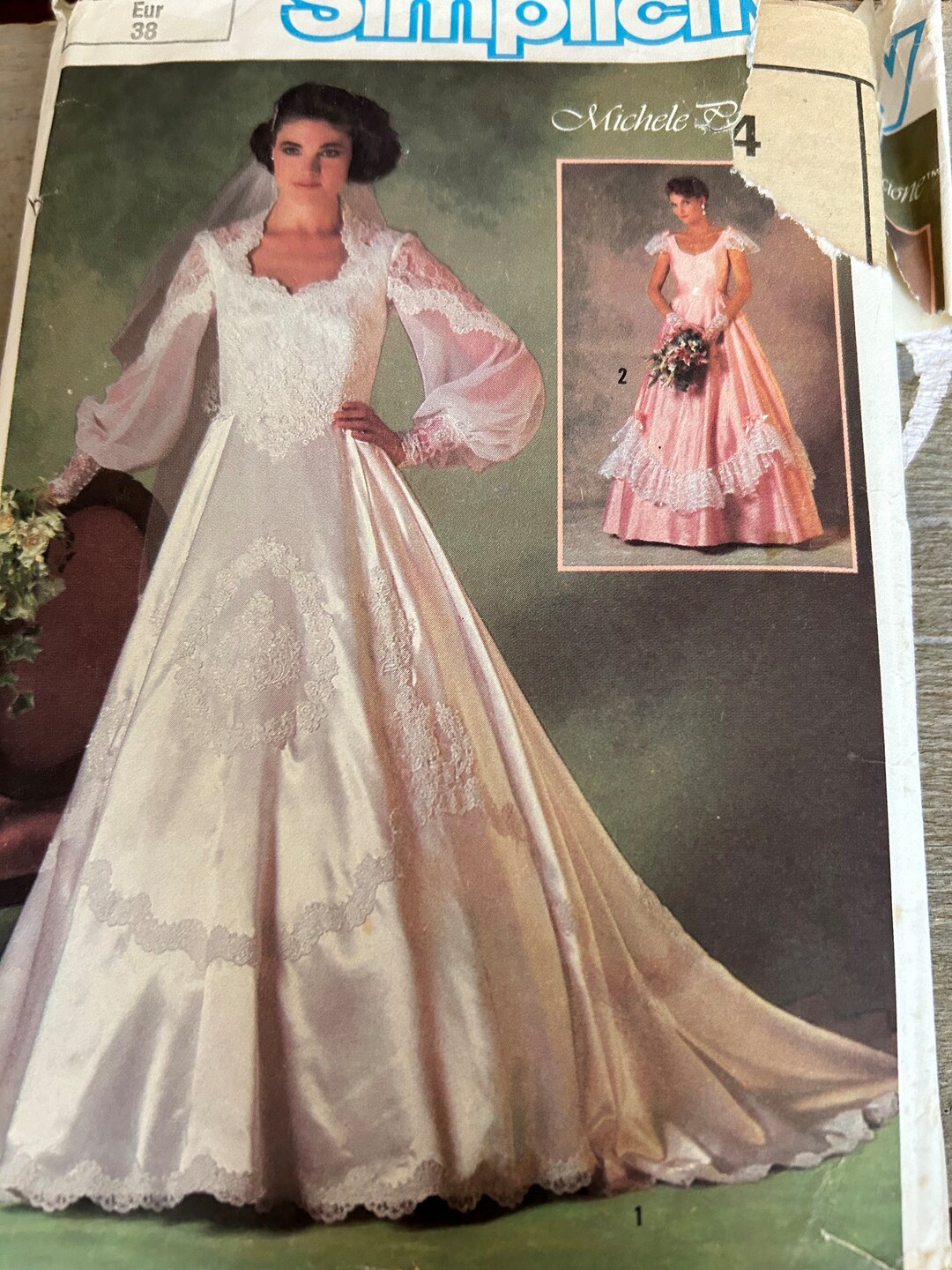WEDDING DRESS 1984 Size 10 Sewing Pattern PDF, Simplicity Pattern 6764 ...