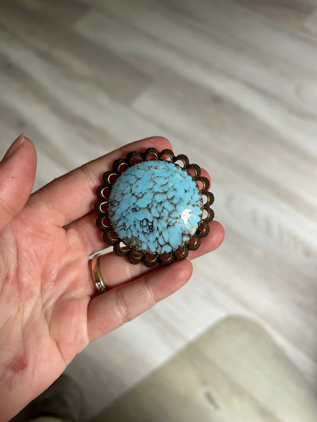 WEST GERMANY Brooch, Blue Jewelry, Blue Brooch, Vintage 1950 Brooch ...