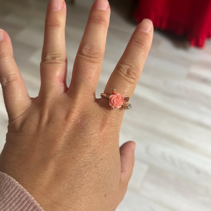 Pink Flower Ring - Etsy