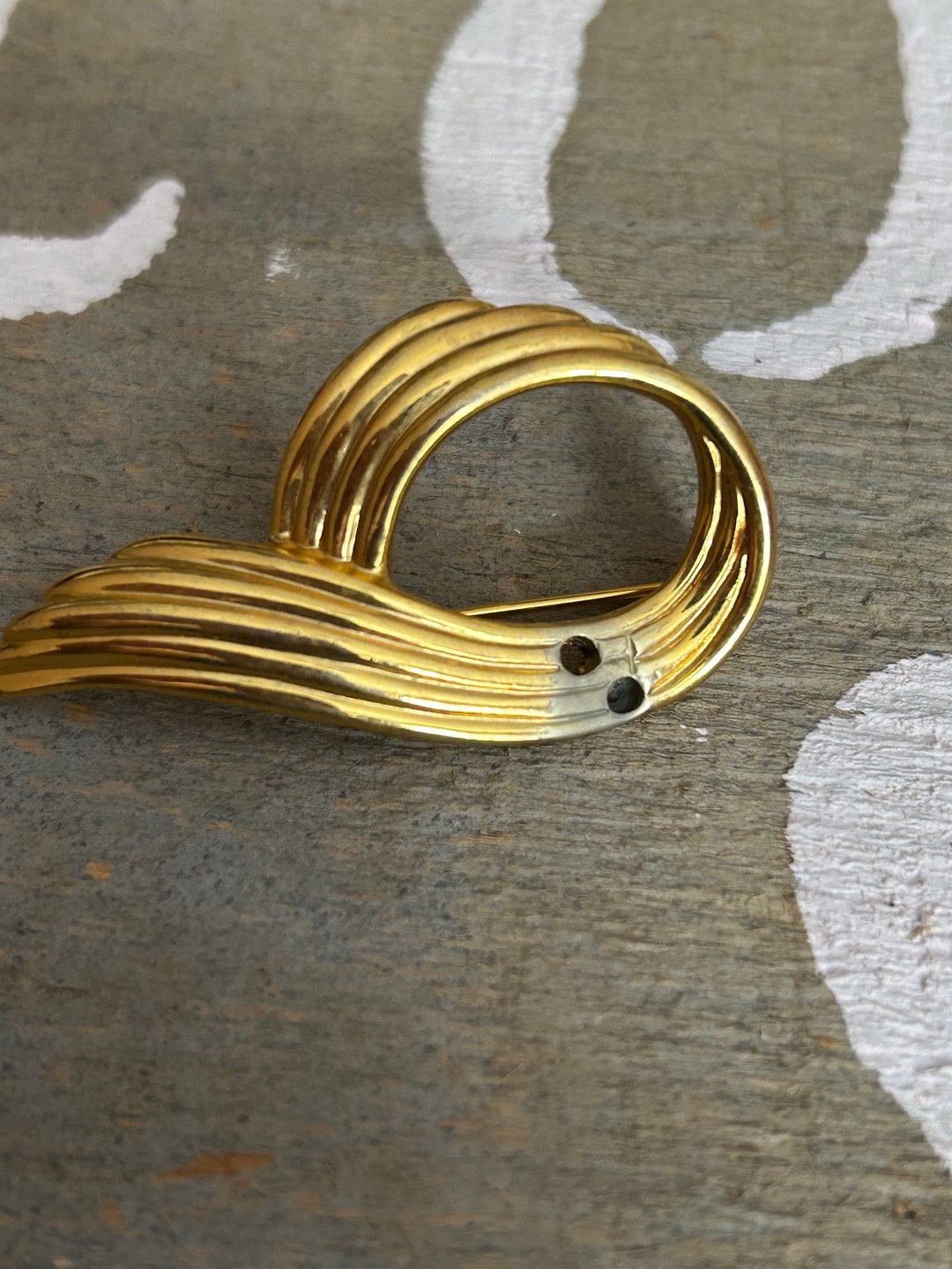 Monet GOLD Brooch Abstract Art Deco Brooch Vintage Jewelry Brooch ...