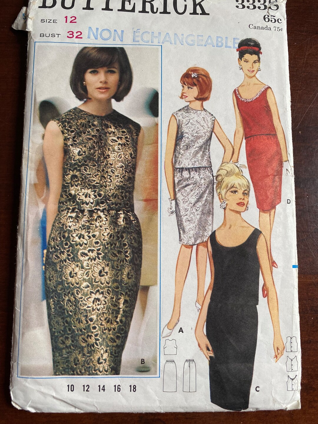 1970 Vintage Dress Butterick 3338 Sewing Patterns Evening Dress for Pdf ...