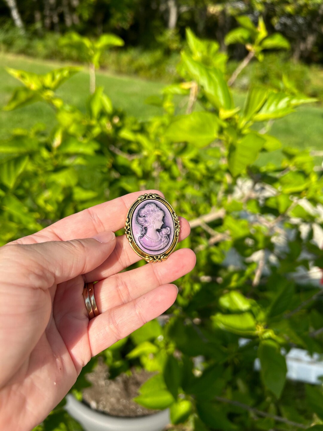 VICTORIAN Porcelain Italian Renaissance Gold Trim Brooch, Victorian ...