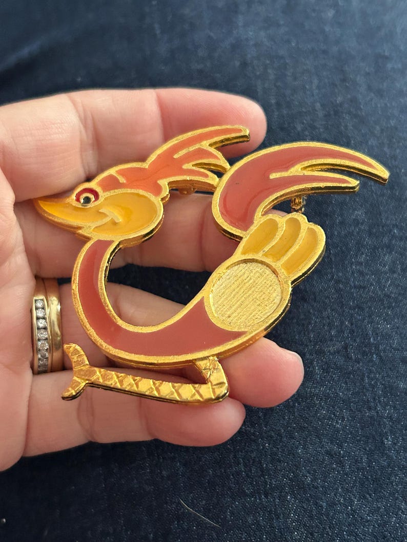 Gold Peacock Brooch, Vintage Bird Jewelry, Anniversary Gift, Road ...
