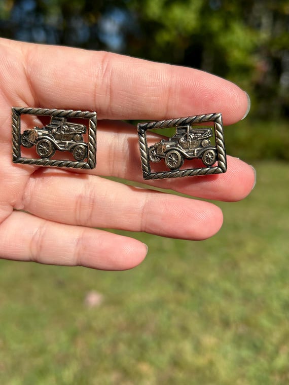 Vintage car, car cufflinks, groom gift, auto mechanic… - Gem
