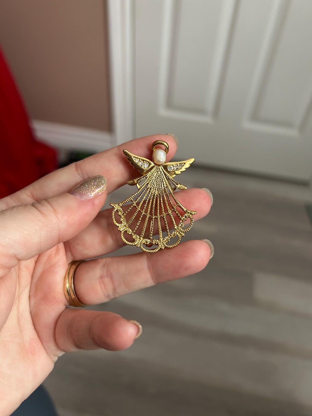 AVON Guardian Angel Pin, Gold Pin, Vintage Pin, Anniversary Gift ...