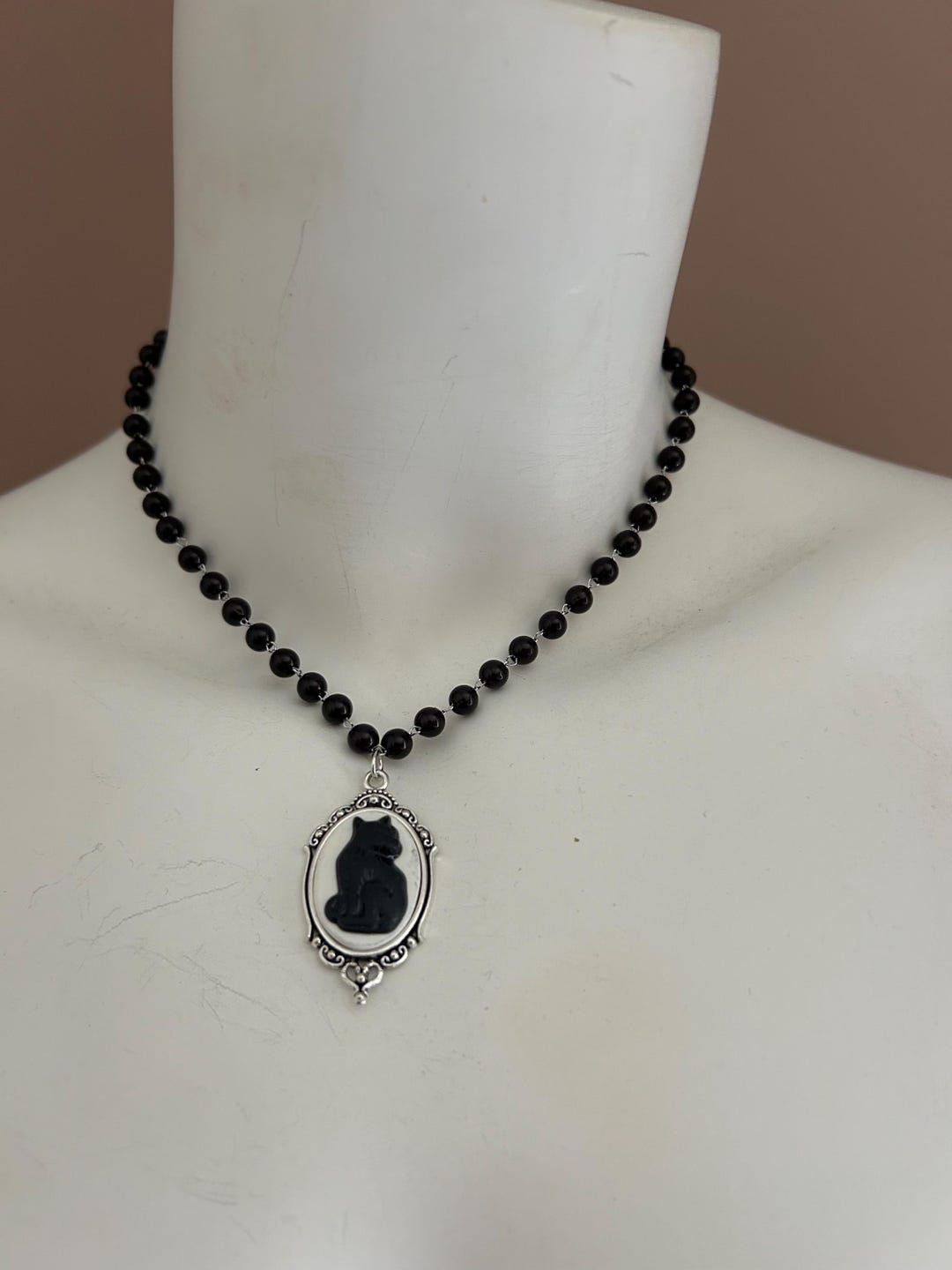Cat Necklace, Black Cat, Halloween Jewelry, Black Choker, Gothic ...