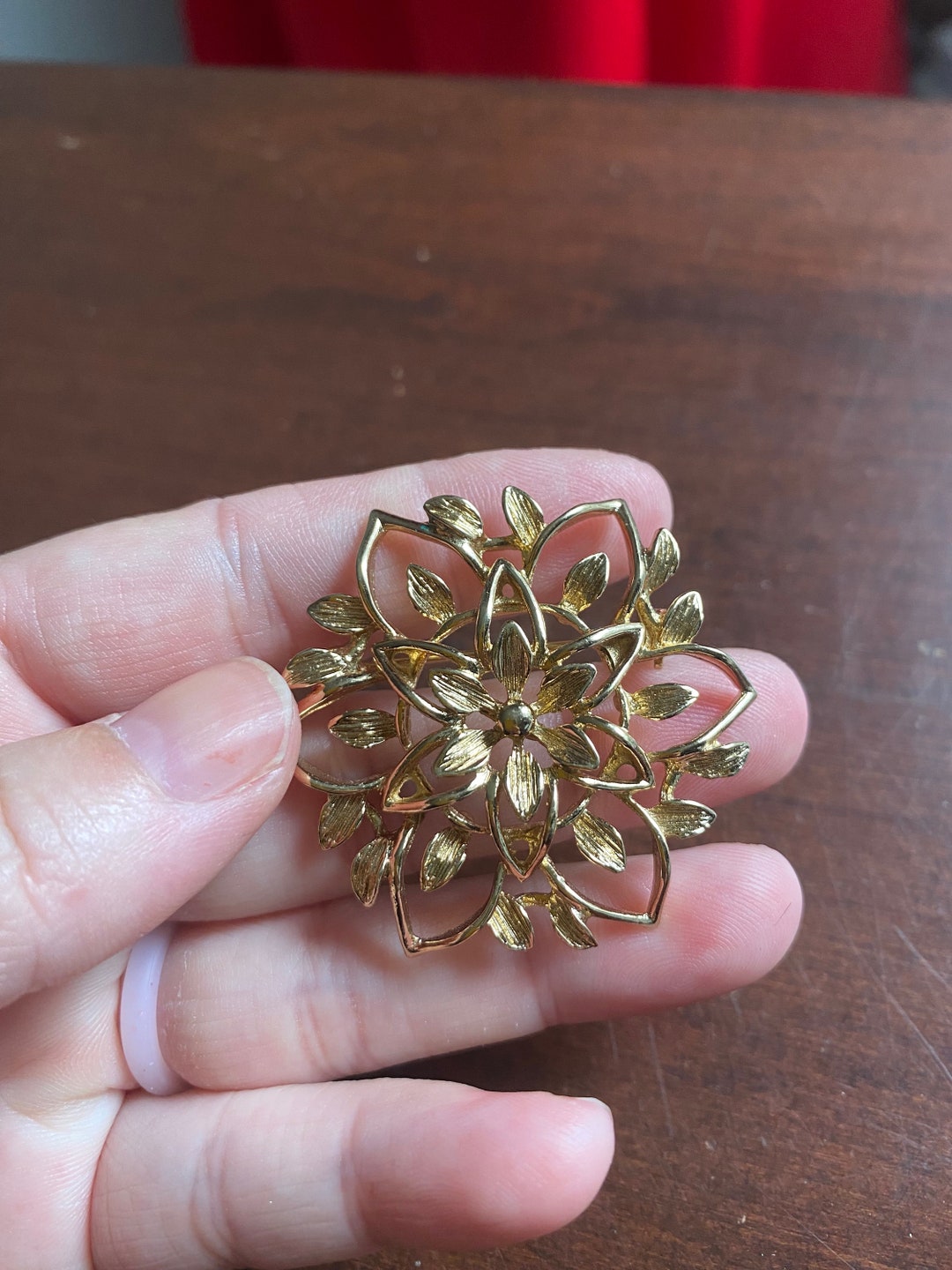 SARAH COVENTRY Gold Flower Brooch Sarah Converge Vintage Jewelry Stamp ...
