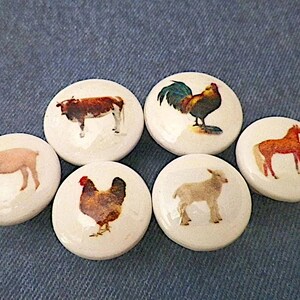 Barnyard Animal Drawer Knobs - Cute Farmhouse Kitchen Decor - Country ...