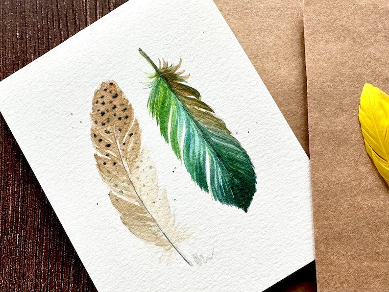 Original Hand Painted, Watercolor Feathers, Colorful Feathers, Father’s ...