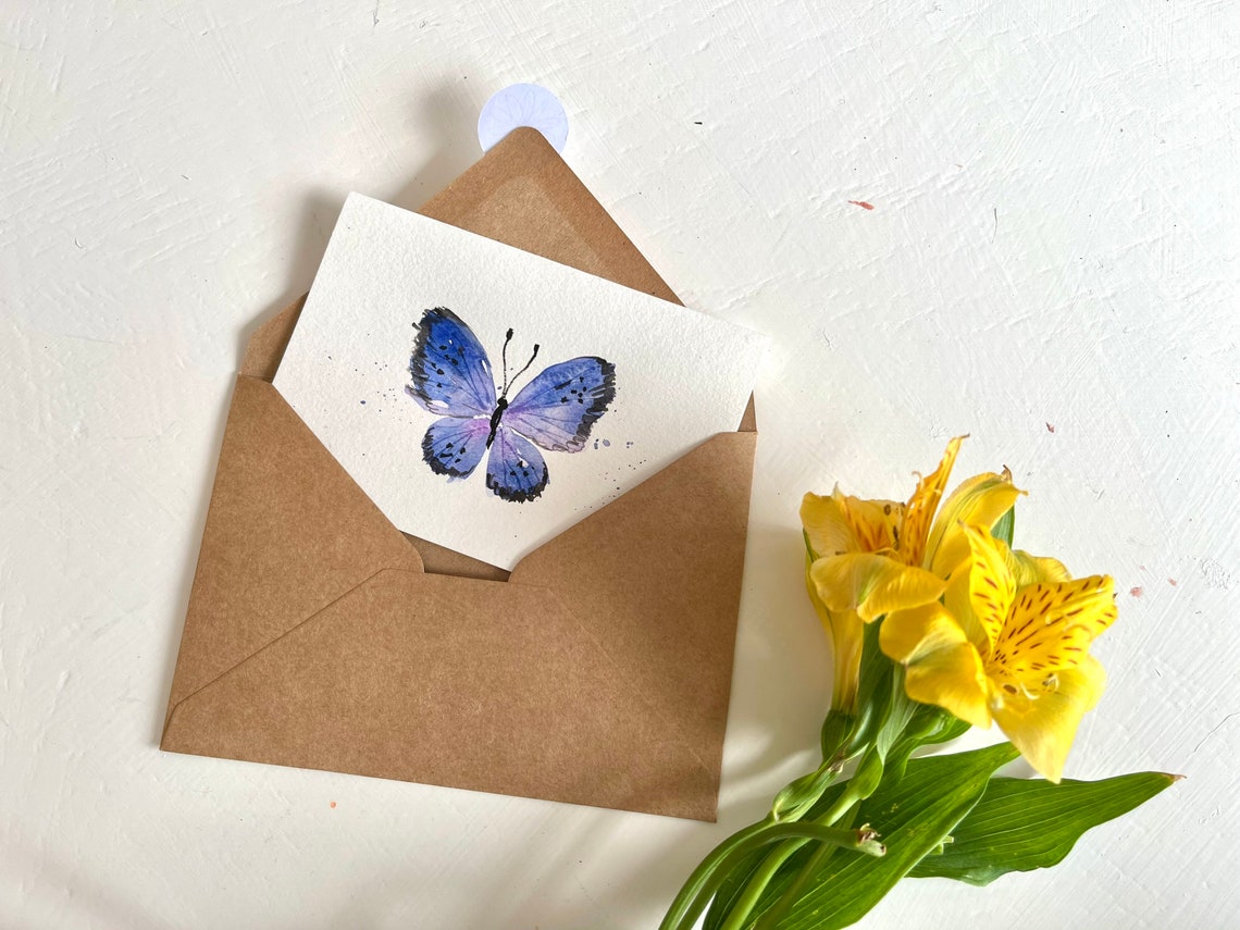 Set of 8 Original Hand Painted Watercolor Blank Note Cards - Etsy
