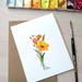 Set of 3_original Hand Painted Watercolor Floral, Yellow Flower Blank ...